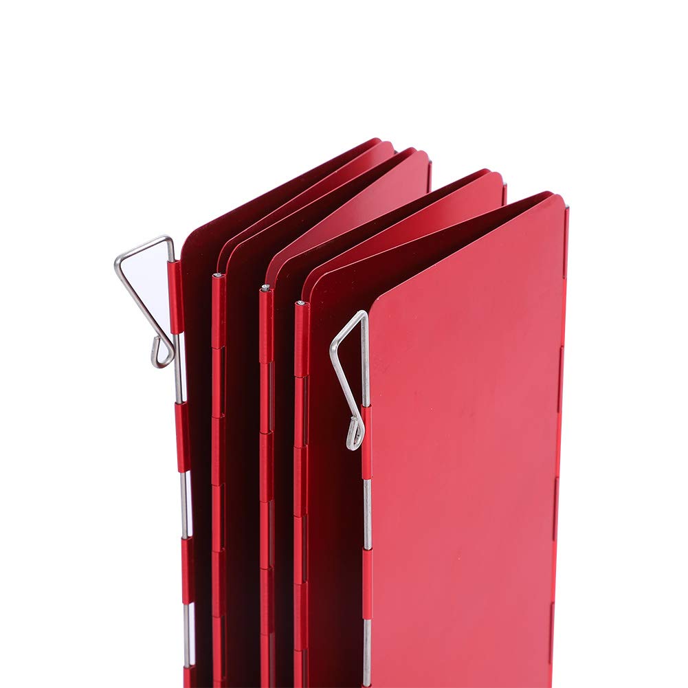 Camping Stove Windscreen - 8 Plates Lightweight Folding Outdoor Windshield for Camping Backpacking(Red) Outdoor Catering