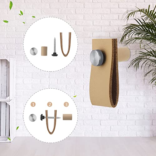 Sieral 2 Pieces Boho Towel Rack Rustic Handmade Wood Ring Wooden Hand Stand Wall Mounted Farmhouse Holder Decorative Decor for Bathroom Kitchen Wall, about 19 cm/ 7.48 inches