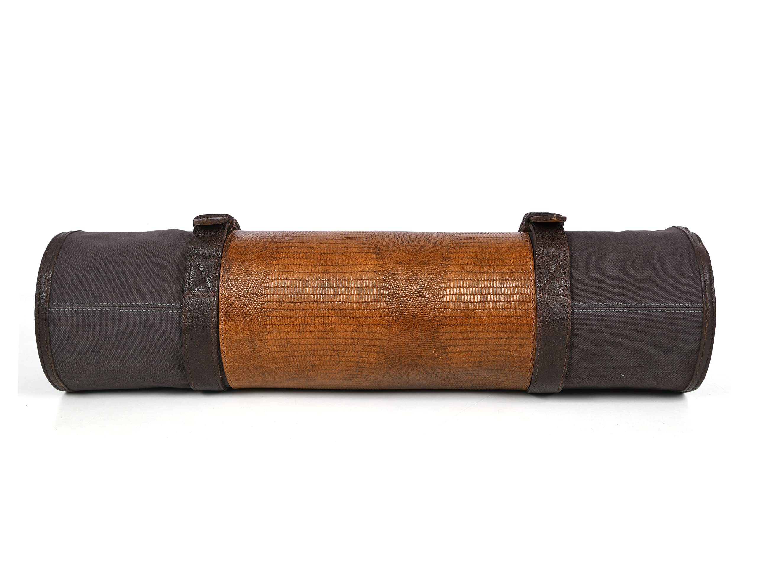 Leather Canvas Knife Roll Storage Bag Expandable 10 Pockets Detachable Shoulder Strap Travel-Friendly Chef Knife Case Roll By Aaron Leather Goods (Nelson, Canvas Leather)