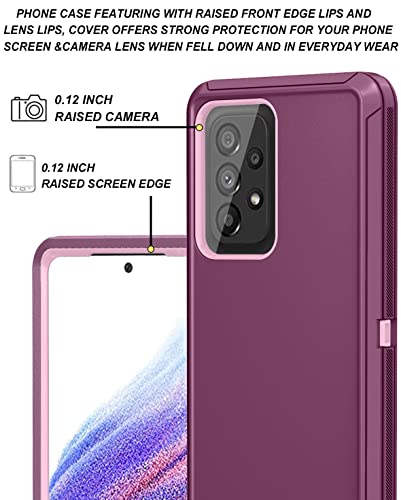ONOLA Galaxy A53 5G Case: WineRed Pink, Tempered Glass + HD Screen Protector (2 Pack)