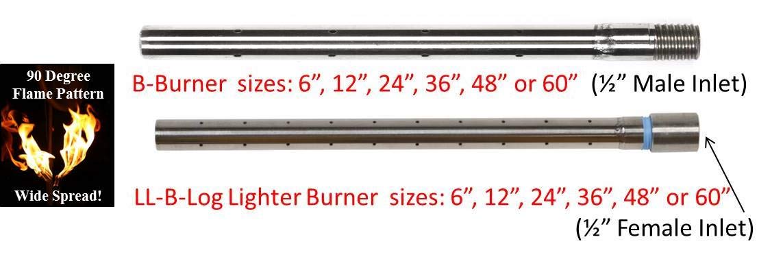 EasyFirePits Lifetime Warranted 316 Stainless Steel Marine Grade Straight Burners (48.00, 48 Inch Straight Burner)