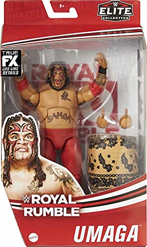 WWE MATTEL Umaga Royal Rumble Elite Collection Action Figure with Authentic Gear & Accessories, 6-in Posable Collectible Gift for Fans Ages 8 Years Old & Up,Multicolor