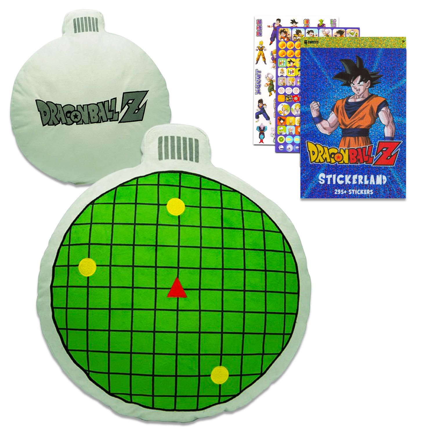 Dragon Ball Z Pillow for Kids - Bundle with Dragon Ball Z Radar Cushion with Sound for Boys and Girls Plus Dragon Ball Z Stickers | Dragon Ball Throw Pillow