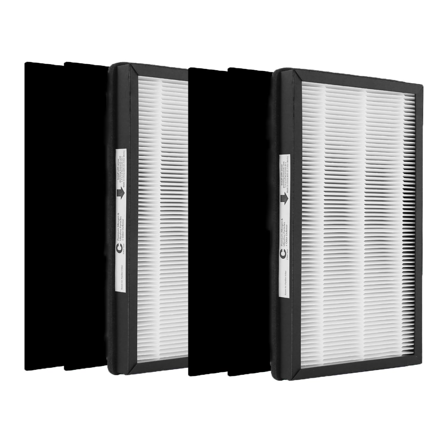 CHAMONNY IAF-H-100C True HEPA Idylis C Replacement Filter Size C, Compatible with Idylis Air Purifiers IAP-10-200, IAP-10-280, 2HEPA Filters + 4 Activated Carbon Pre-filters