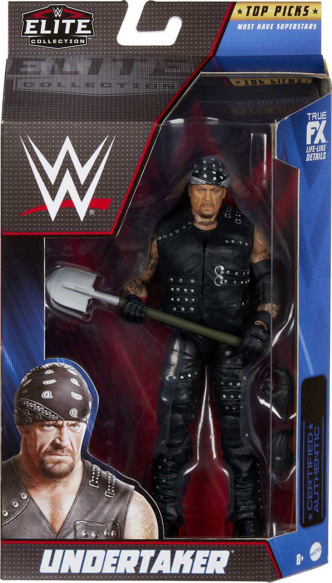 WWE Undertaker Top Picks Elite Collection Action Figure with Boneyard Match Accessories, 6-inch Posable Collectible Gift for WWE Fans Ages 8 Years Old & Up