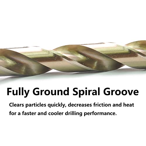 VALYRIANTOOL 3/32" Cobalt Drill Bits(10PCS), M35 High Speed Steel Jobber Length Twist Drill Bit Set for Hardened Metal, Stainless Steel, Cast Iron, Plastic and Wood