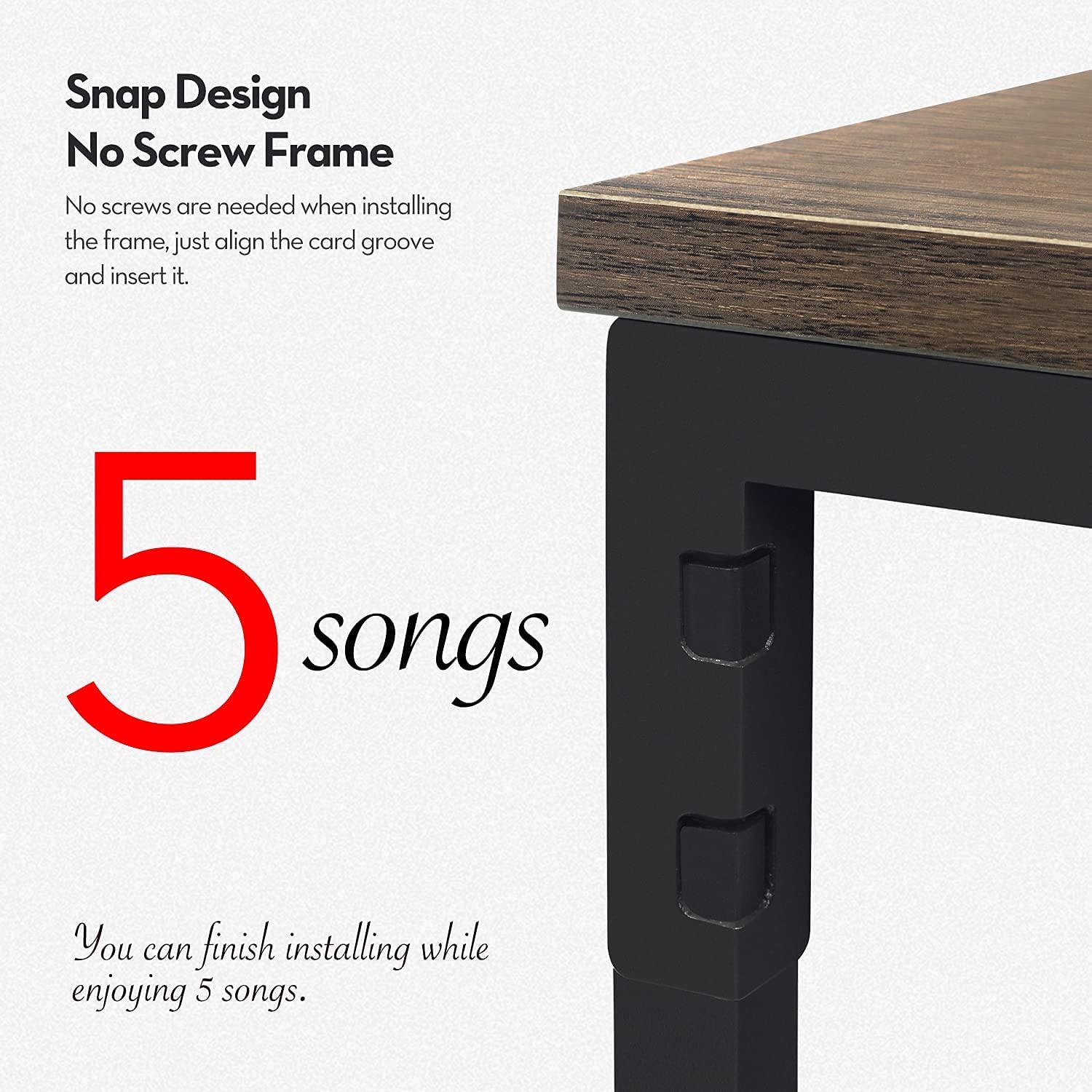 WOHOMO L Shaped Desk 65 Inch No Screw Quick Lock Computer Desk with Storage Basket Gaming Corner Writing Workstation Table with Shelf for Home Office Easy to Assemble, Walnut
