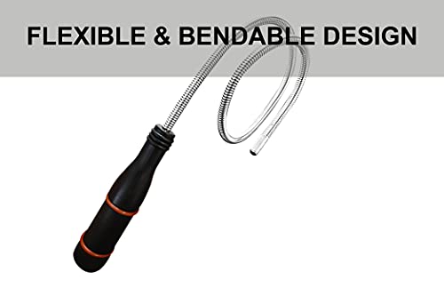 EASYTOO Magnetic Pickup Tool - 24” Bend-It Flexible Magnet Pick-Up Sweeper Bendable Retriever Stick for Hard-to-Reach Home Sink Drains, Car Keys, USB's, Bolts, Nuts, Screws