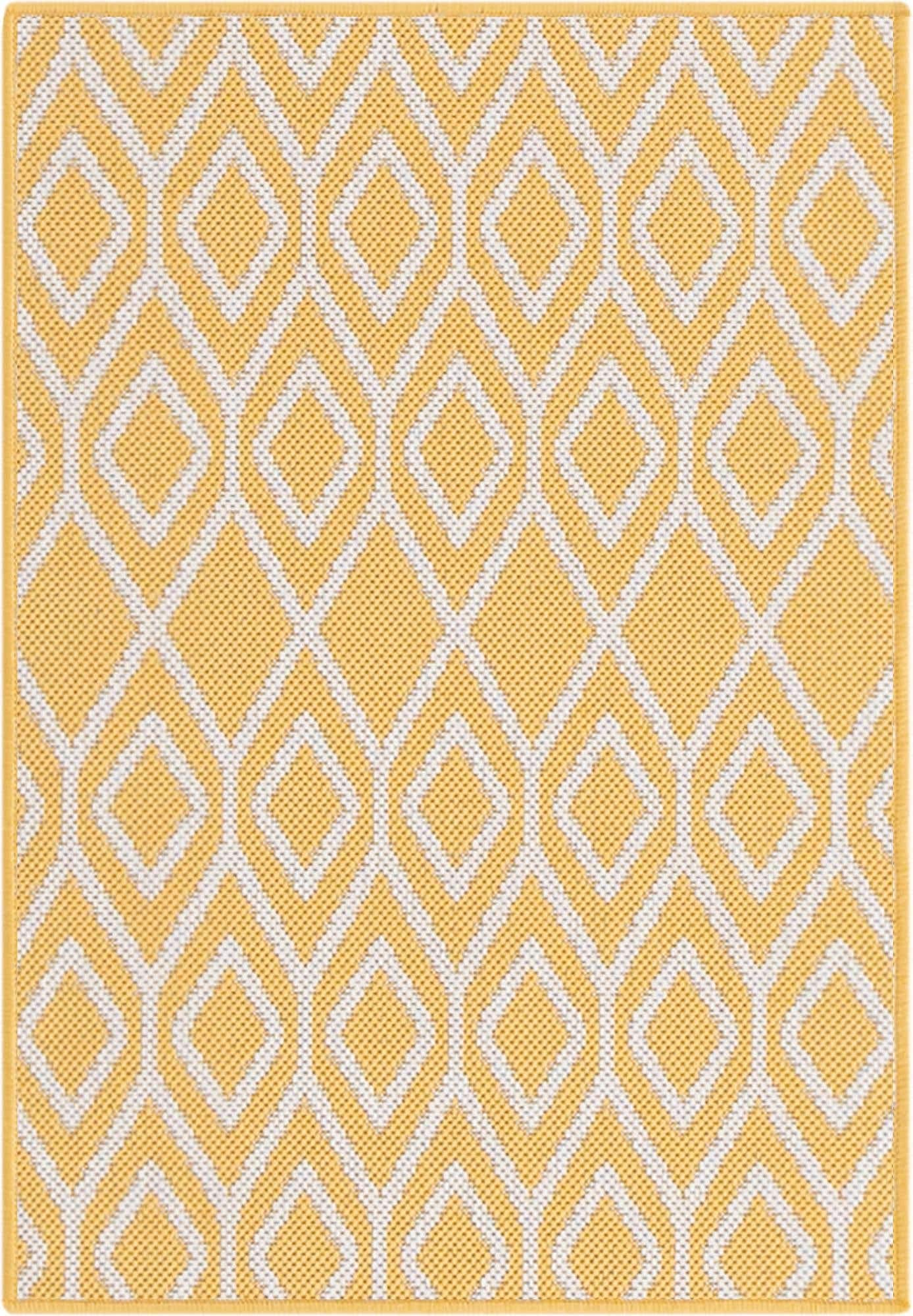 Jill Zarin Outdoor Collection Area Rug - Turks and Caicos (2' 2" x 3' Rectangle Yellow Ivory/Ivory)
