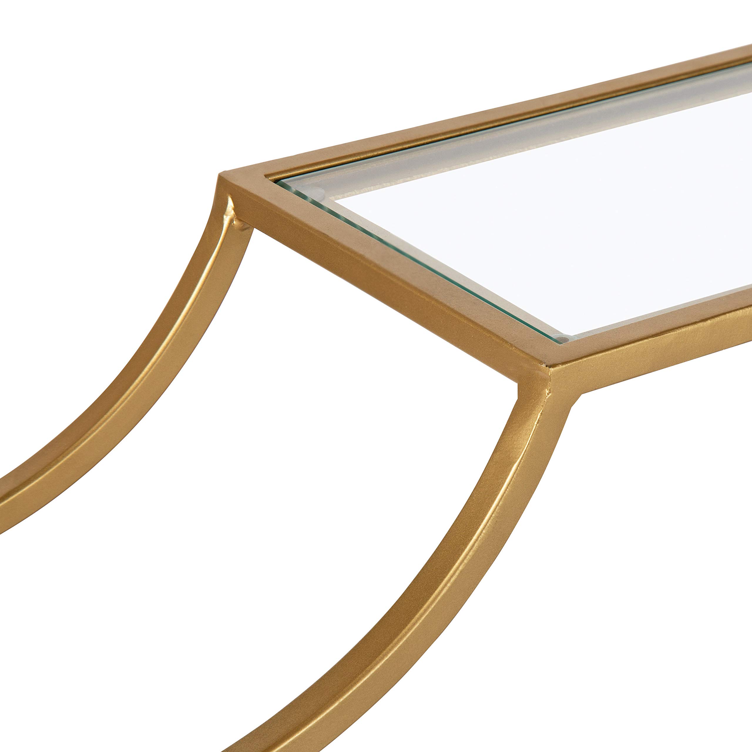 Kate and Laurel Ciel Modern Glam Metal Wall Shelf Set, Set of 2, Metallic Gold, Elegant Wall Decor and Storage