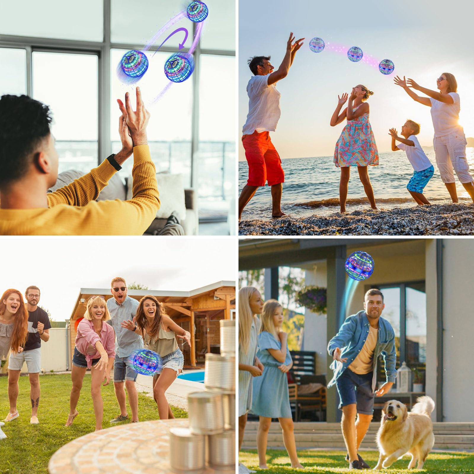 XINHOME Flying Ball Orb Toys Hover Soaring Flying Toy Globe Shape Magic Boomerang Spinner Hand Controller Mini Drone for Kids Adults Outdoor Indoor (Blue)
