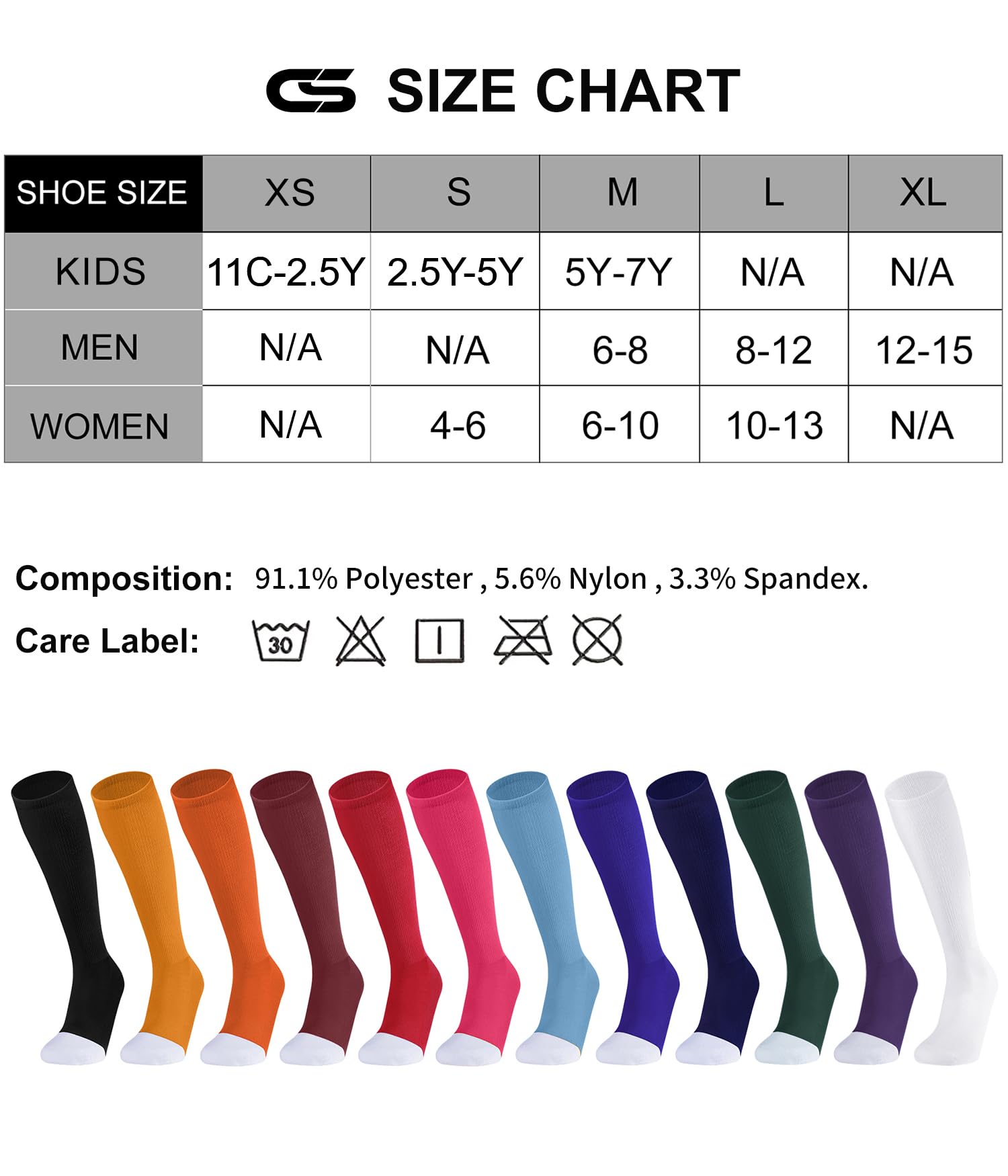 CELERSPORT 2 Pack Baseball Soccer Softball Socks For Youth Kids Men Women Multi-sport Tube Socks White Medium