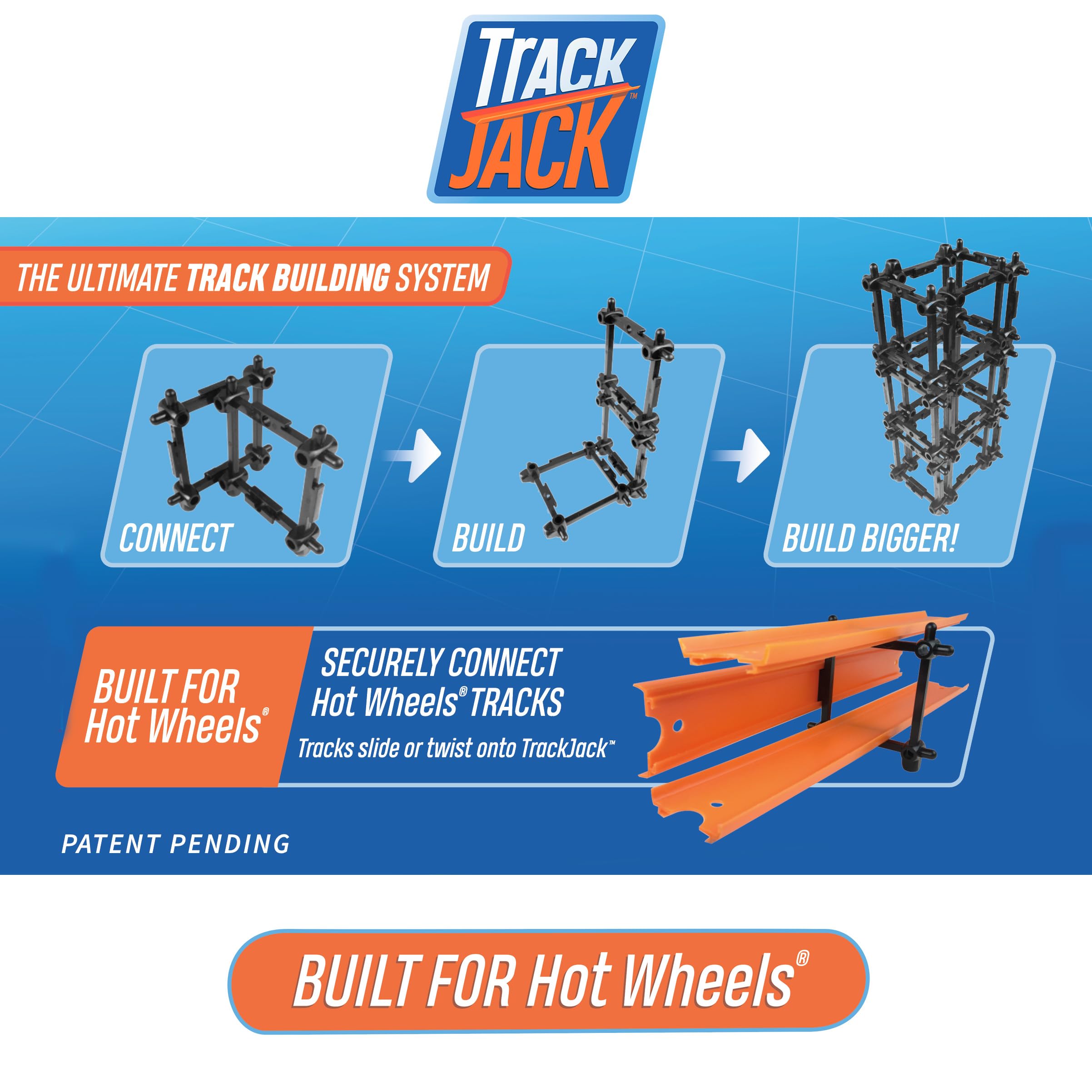 TrackJack— Ultimate Track Building System for Hot Wheels, Model Trains, and Marble Runs