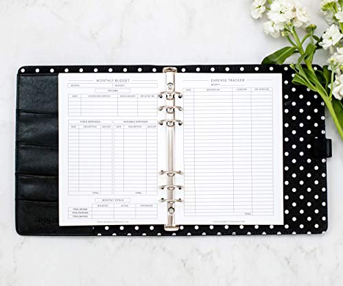 Finance Plan Refill for A5 Planners, Monthly Budget, Bill Tracker, 1 Year Supply (Notebook Not Included)