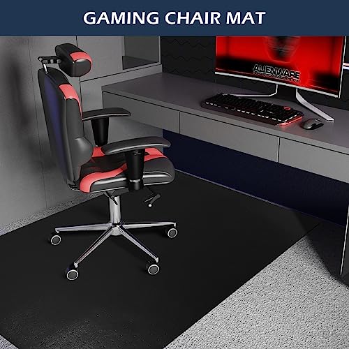 Chair Mat for Carpet, SALLOUS 60" x 46" Office Chair Mat for Carpeted Floors, Heavy Duty Chair Mat with Grips, Floor Protector Rolling Computer Desk Mat for Home Office (Black, Rectangular)