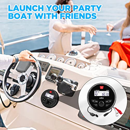 Marine Radio Marine Stereo Bluetooth Boat Stereo Gauge Style Round Stereo System Boat Radio