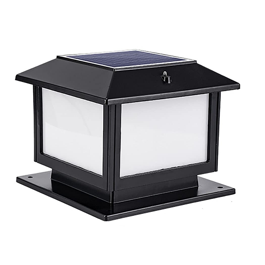 Solar Post Cap Lights Outdoor Aluminum LED Courtyard Villa Gate Pillar Lamp Household Gate Post Wall Lamp, Modern Simplicity Waterproof IP54 Patio Lamp Perfect For Home, Garden, Backyard, [Energy Clas