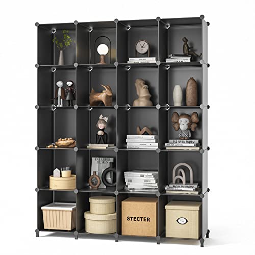 GIMTRR Closet Organizer, 20-Cube Storage Organizer, Closet Organizers and Storage Shelves, Portable Closet Storage System, Clothes Organizer Storage Shelf for Bedroom, Wardrobe, Black
