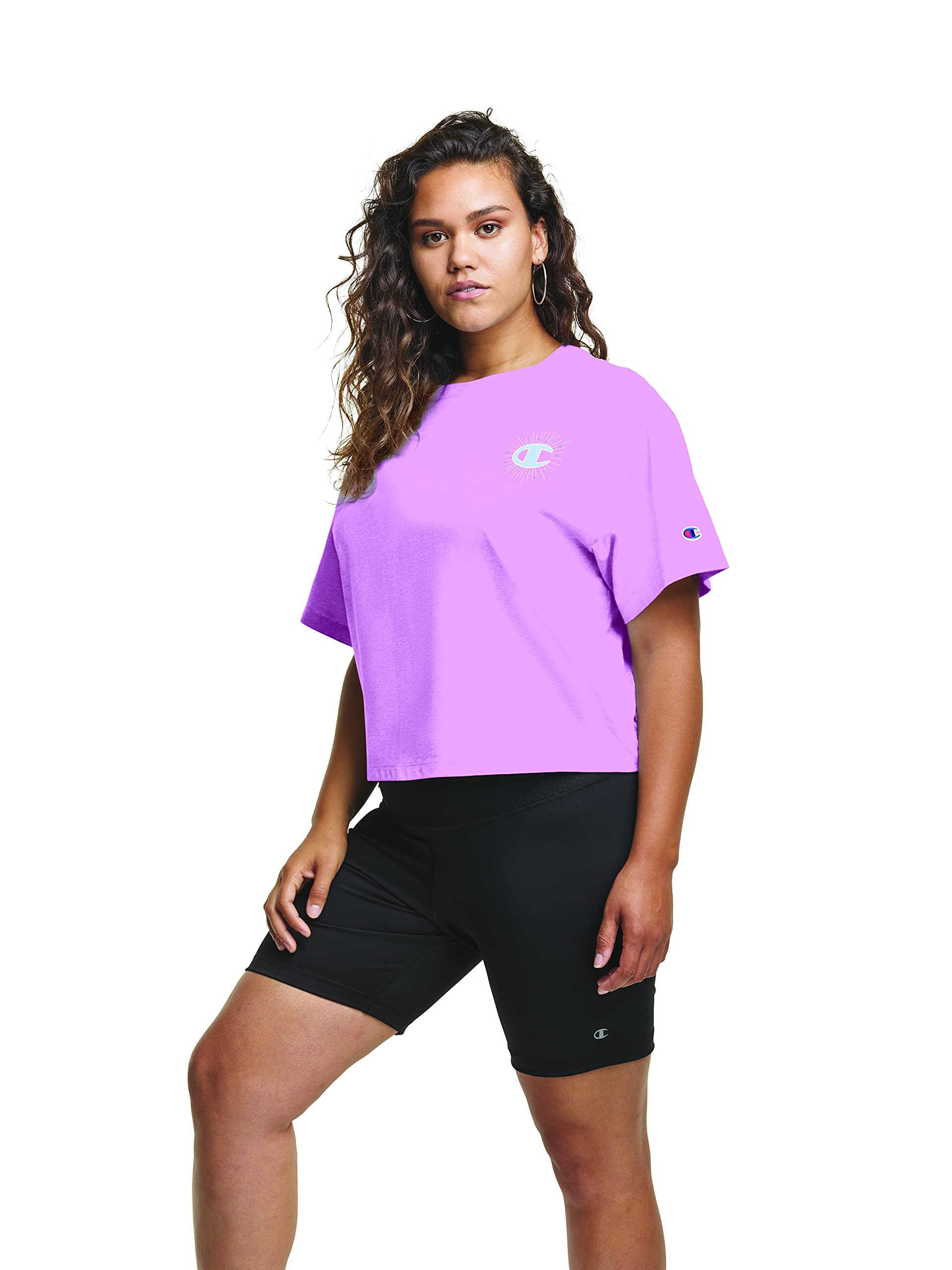 Champion Women's T-Shirt, Cloud burst hush Pink, Small