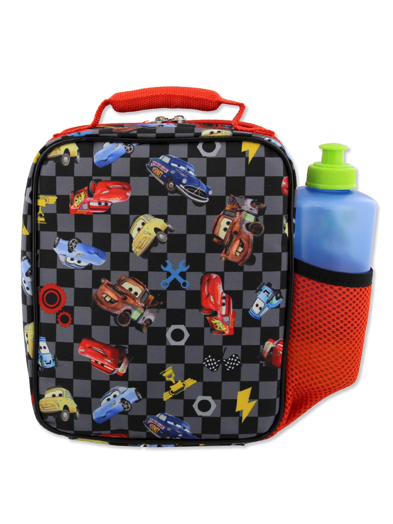 Disney Cars Meal Holder, Lightning McQueen Boys Soft Insulated School Lunch Box (One Size, Black/Red)