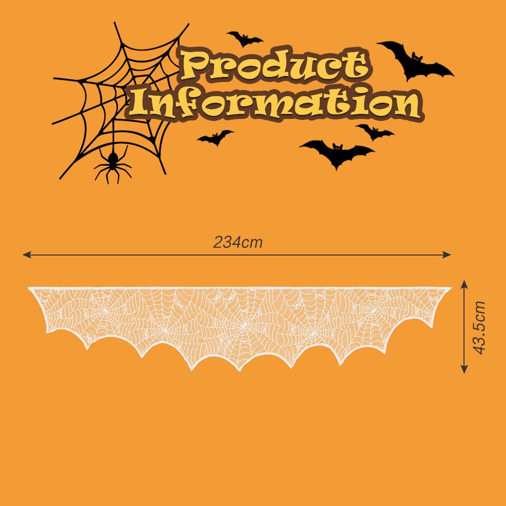 Halloween Decor Indoor White Halloween Fireplace Mantle Decorations Indoor Halloween Decorations White Lace Spiderweb Fireplace Covers Halloween Party Supplies Halloween Party Decorations