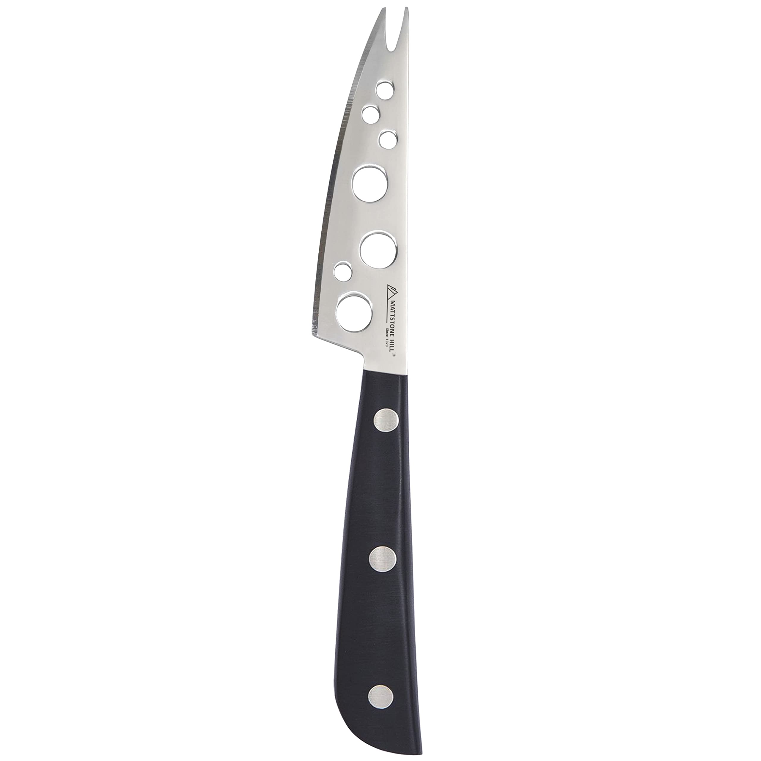 Cheese Knife, MATTSTONE HILL 4 inches All Purpose Cheese Knife - Soft & Semi Hard Cheese Knife, Premium Stainless Steel, Black Handle