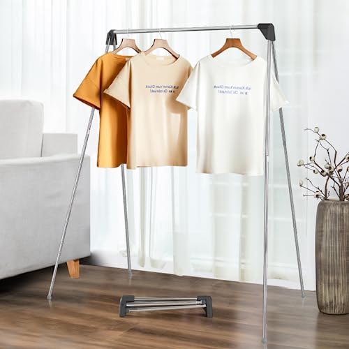 GIPOBUY Portable Clothes Rack Folding Travel Garment Rack, Foldable Collapsible Clothing Rack, Small Portable Hanging Drying Rack for Dance, Hotel, Travel, Camping, Vendors,RV, Black (Non-Heavy Duty)
