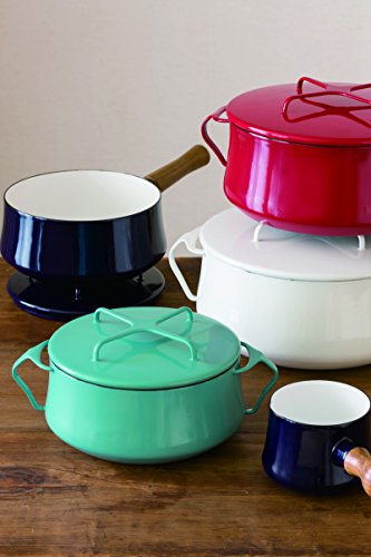 DANSK 833297 Koben Style Double Handed Pot, 7.1 inches (18 cm), 2.2 L., Induction Compatible, Turquoise/Teal, Oven Safe, Enameled