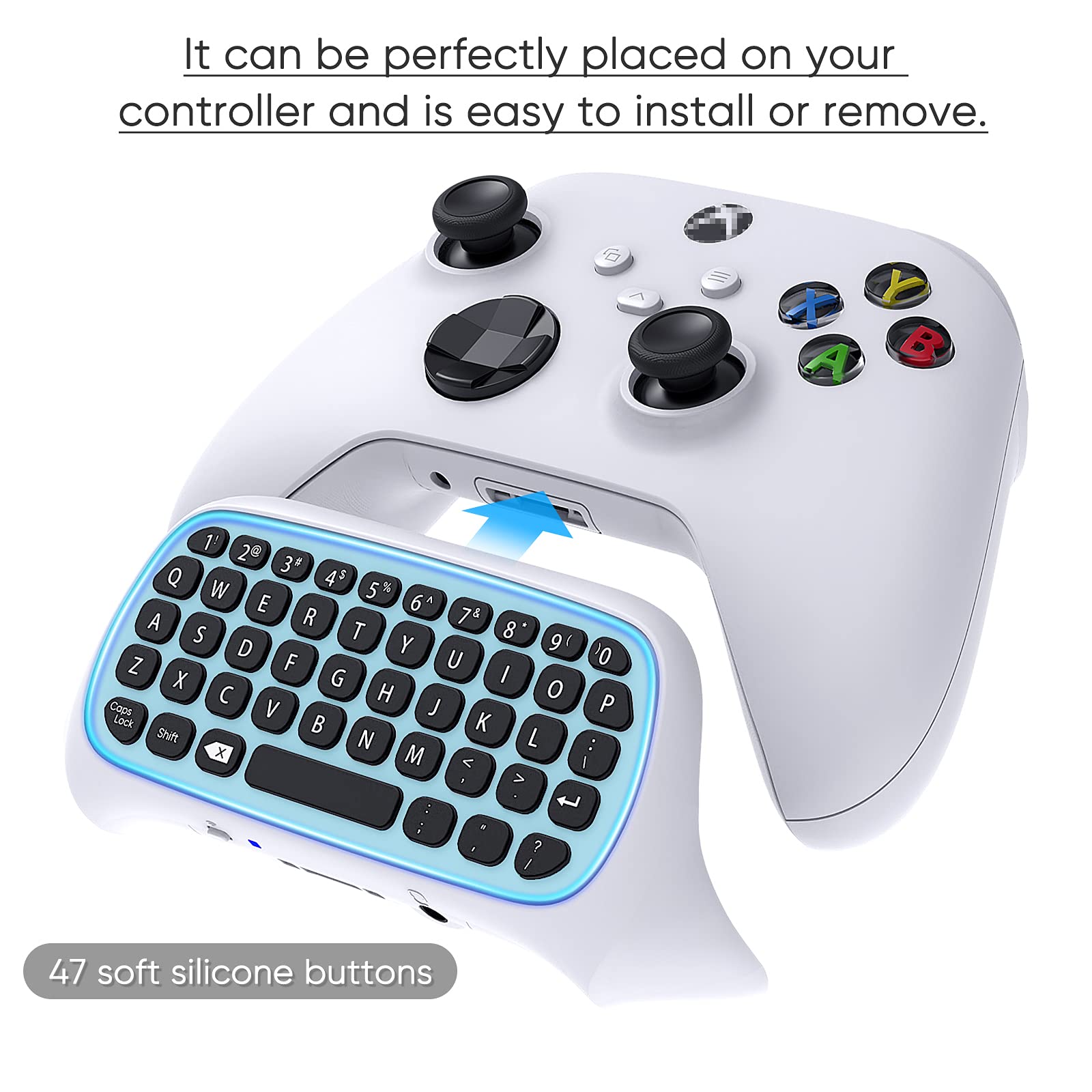 Controller Keyboard for Xbox Series X/Series S/One/S/ Controller, MENEEA Mini Game Chatpad Keypad with Audio/3.5mm Headset Jack & 2.4Ghz Receiver Accessories for for Xbox Series X/S Game Controller (Renewed)