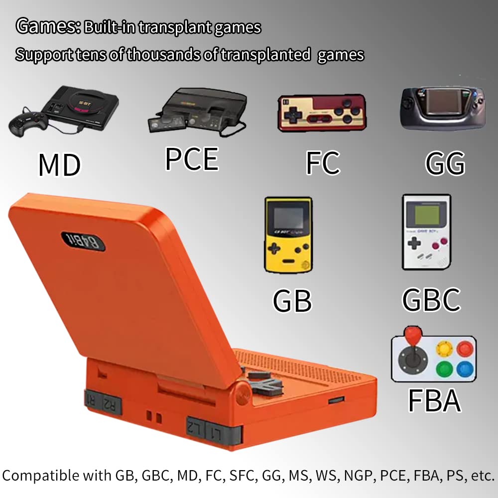 Diketigeey V90 Handheld Game Console 3 Inch IPS Screen Open Source with 16+64G TF 2000+ Games 64Bit PS1 PCE 4 Hours Battery Life Opening Linux Tony System Game Player (Red)