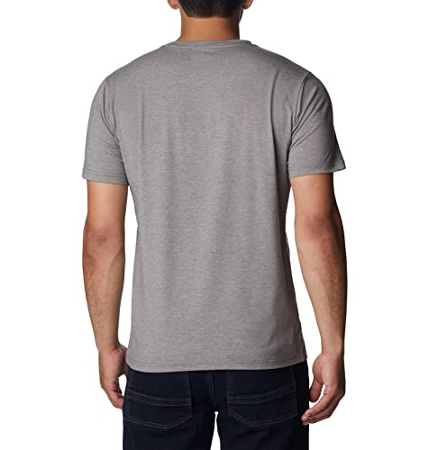 Columbia Men's Sun Trek Short Sleeve Graphic Tee, City Grey Heather/H2O Fanatic 2, X-Large