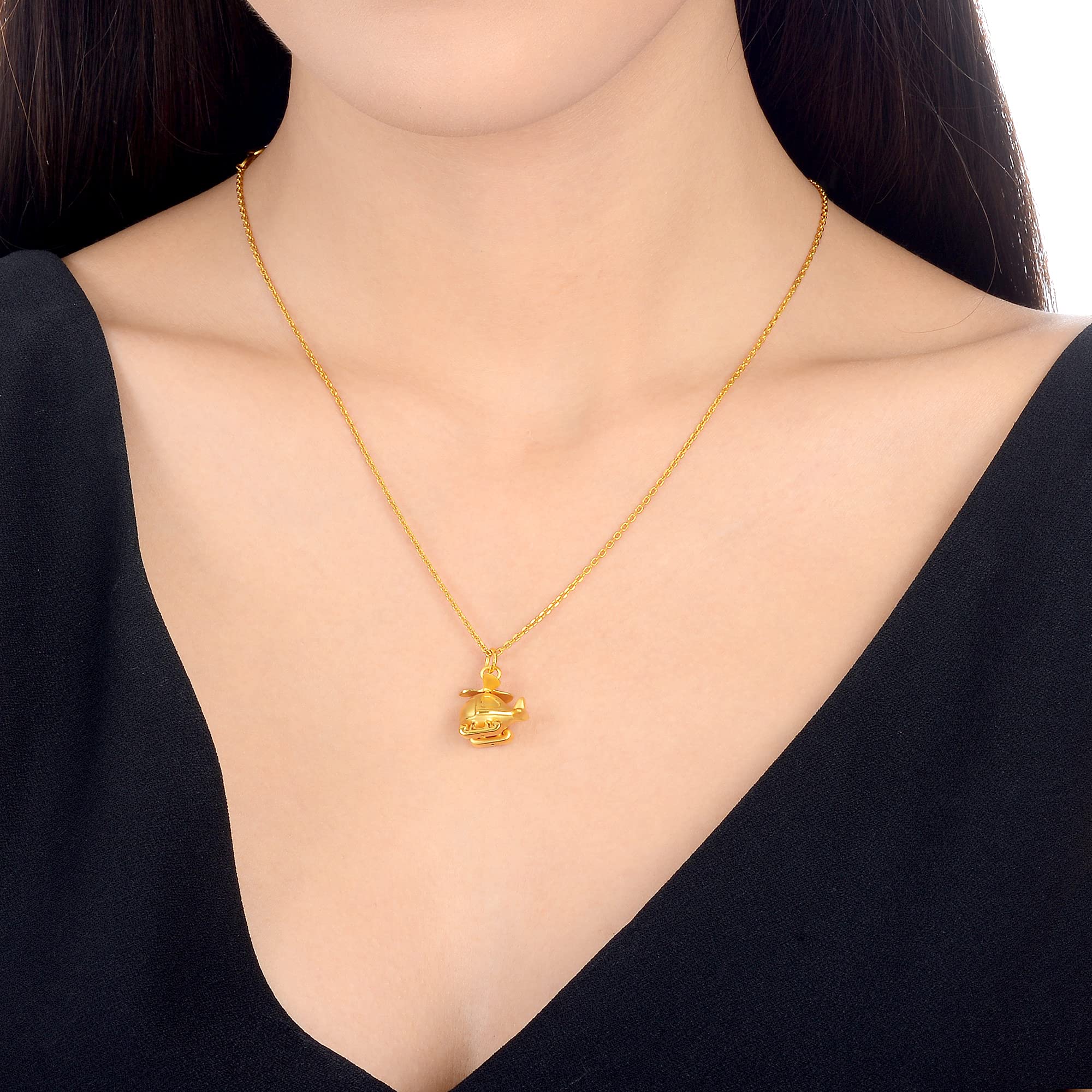 CHOW SANG SANG Chinese Gifting Collection 999 24K Solid Gold Helicopter Bell For Tiny Size Pendant only for Women 81417P