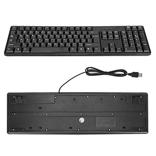 Qinlorgo Wired Keyboard, Comfortable Gaming Keyboard ‑Proof Wear‑Resistant for Home