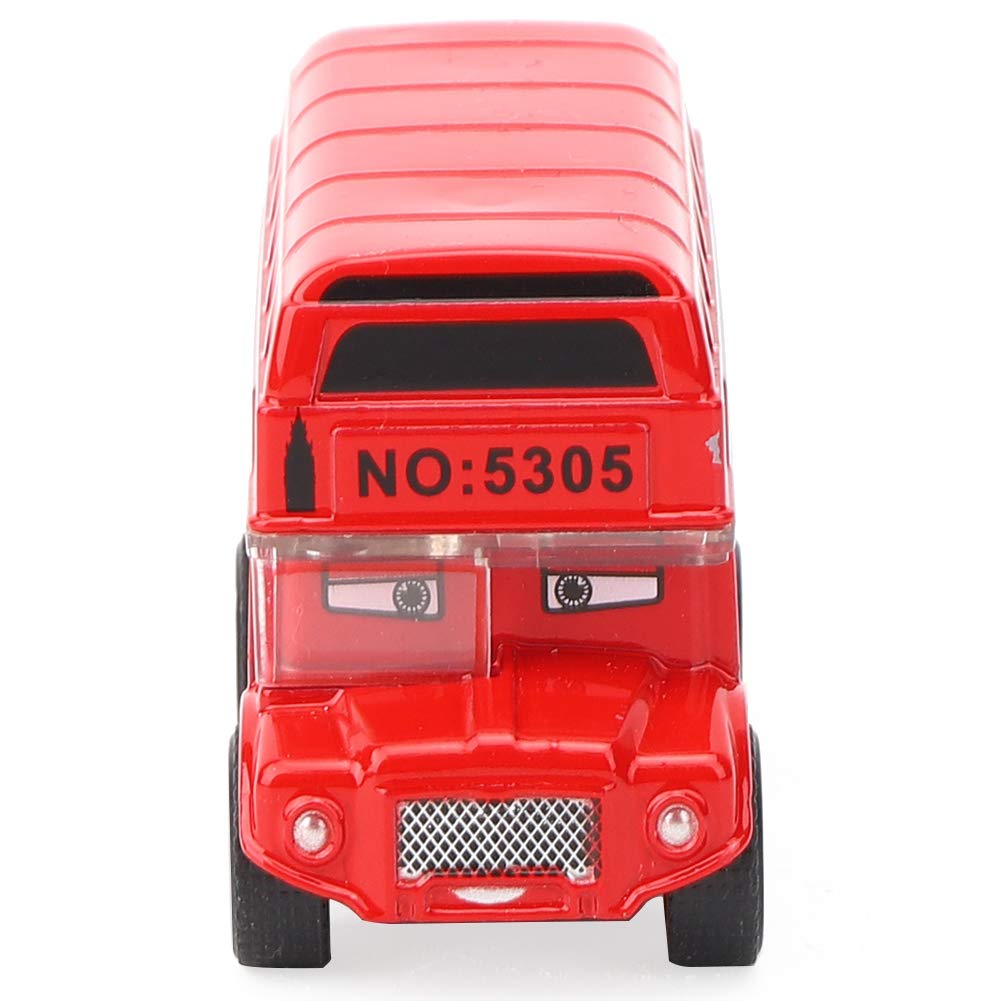 Drfeify Cartoon Bus Alloy Car Toy, 3 Colors, Highly Simulation Children Kid Pull Back Vehicle Toy Model(Travel Bus red)