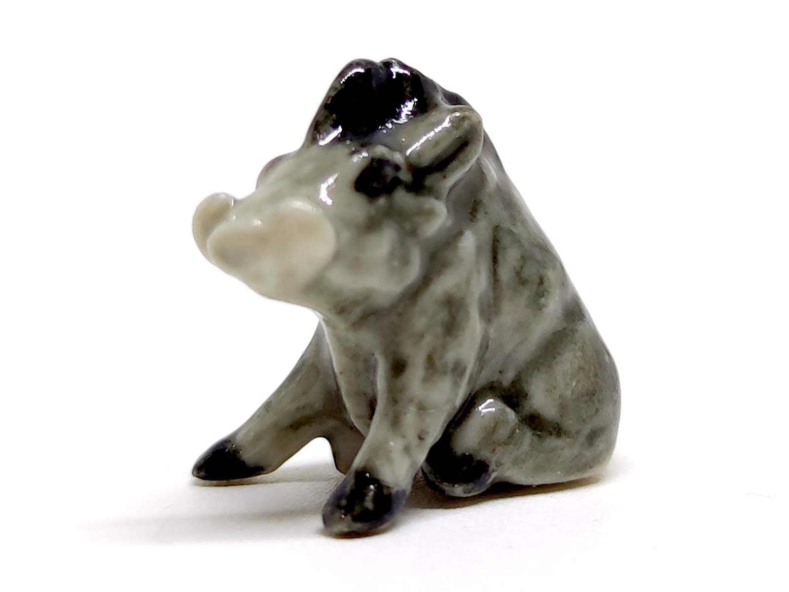 SSJSHOP Wild Boar Baby Pig Micro Tiny Dollhouse Figurines Ceramic Hand Painted Animals Collectible Small Gift Home Garden Decor (Wild Boar)