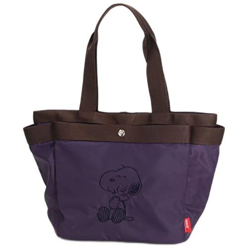 Y'saccs(イザック) Isaac Snoopy Women's Double Tape Tote Bag, Size M, Purple (70)