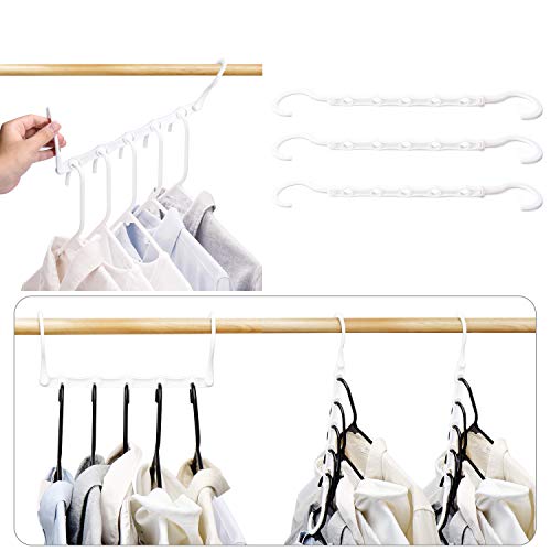 HOUSE DAY Closet Organizers and Storage, Space Saving Hangers White, Closet Organizer Space Saver 80%, Sturdy Plastic Magic Hangers for All Types of Clothes, College Dorm Room Essentials (16 Pack)