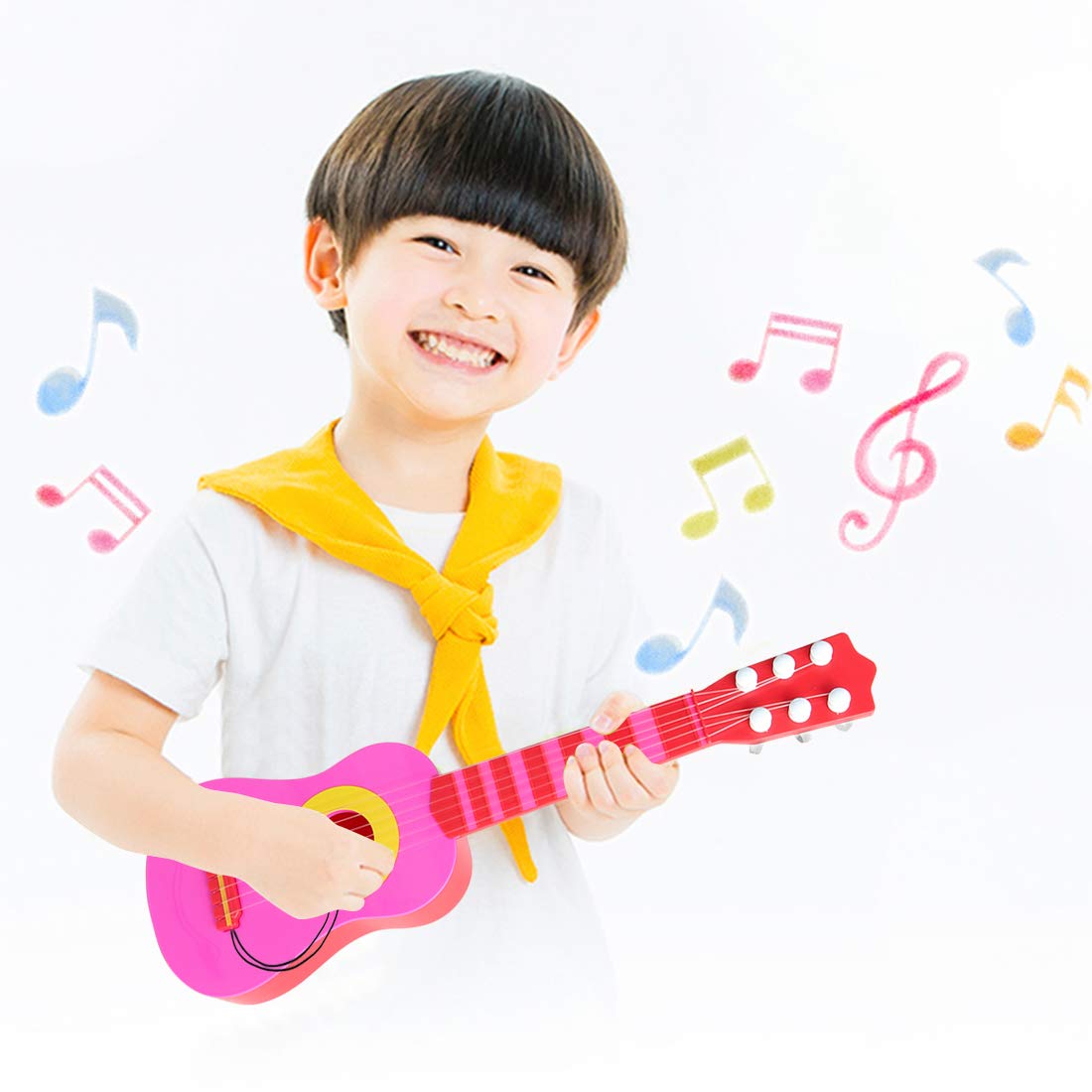 WEY&FLY Kids Toy Guitar 6 String, Baby Kids Cute Guitar Rhyme Developmental Musical Instrument Educational Toy for Toddlers