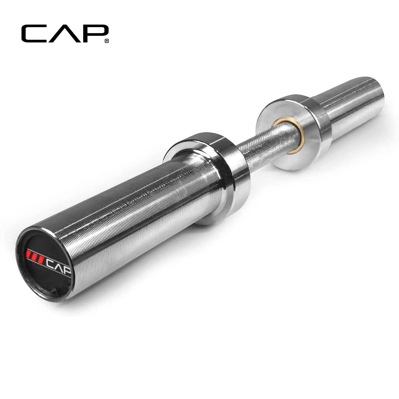 Cap 2" Solid Olympic Dumbbell Handle, No Collars, Chrome