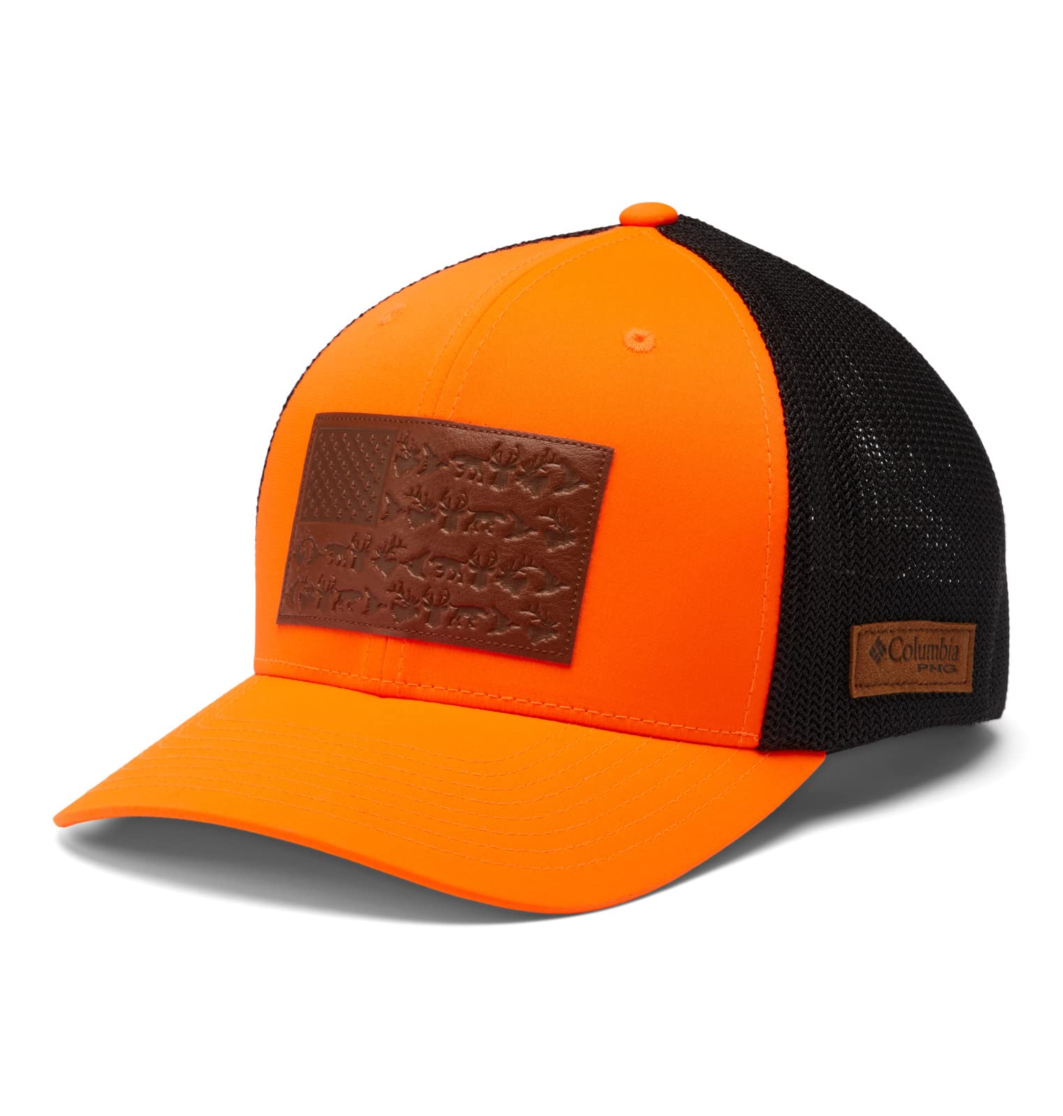 Columbia Unisex PHG Roughtail Game Flag Ball Cap - Mid, Blaze/Black, Large/X-Large