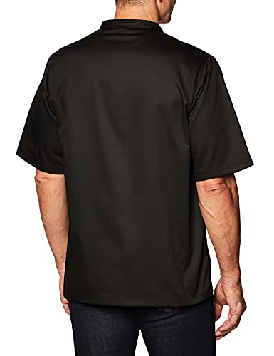 Chef Code Men's Short Sleeve Unisex Classic Chef Coat, Black, 3X-Large