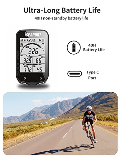 iGPSPORT BSC100S Bicycle/Bike Computer Wireless, 2.6-inch LCD Display GPS Bike Computer (Set)