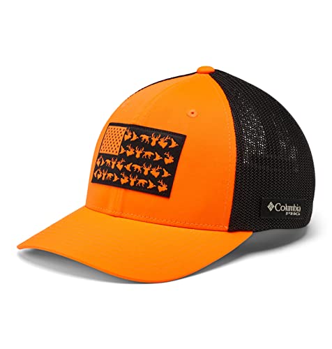 Columbia Unisex PHG Game Flag Mesh Ball Cap - Mid, Blaze/Black, Small/Medium