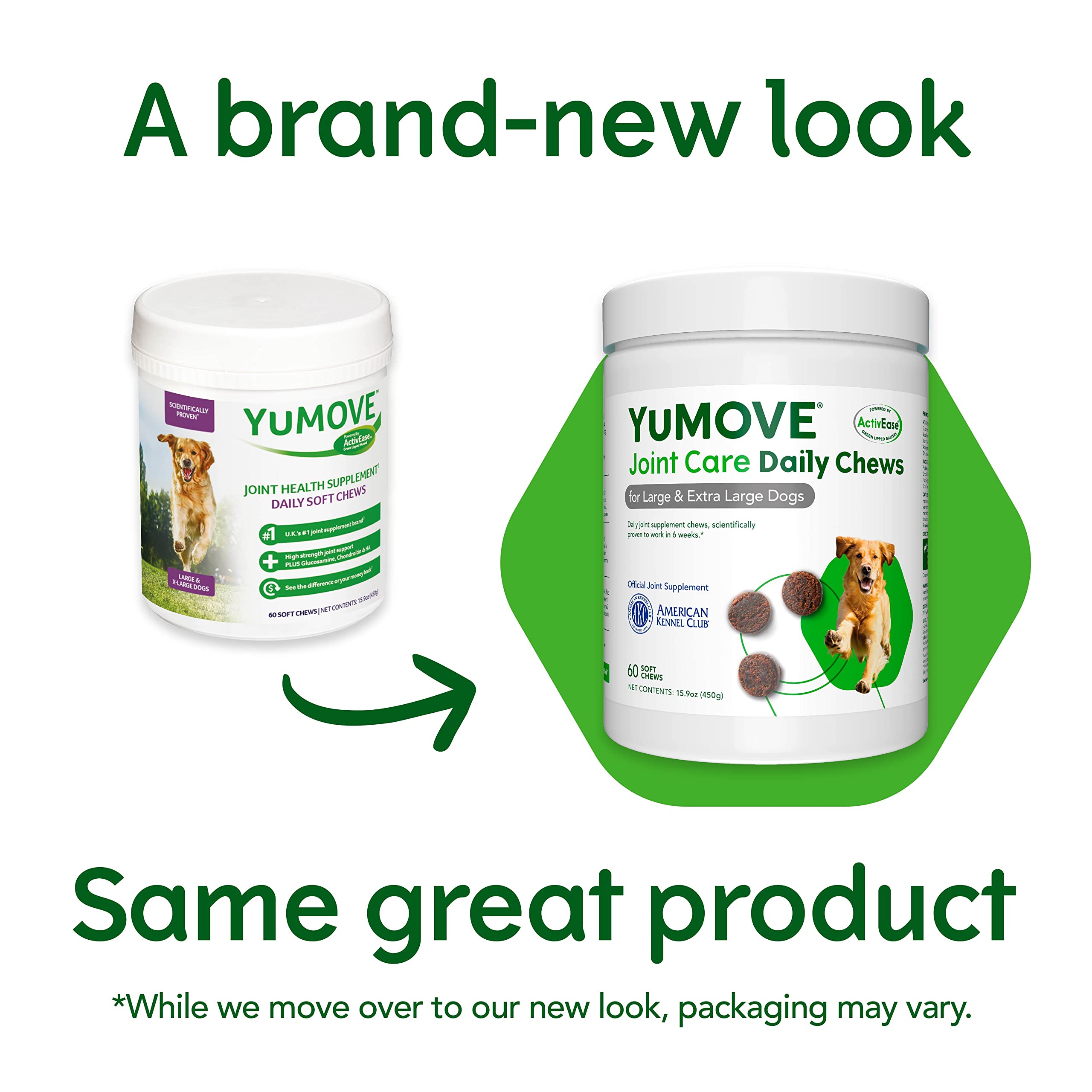 Lintbells YuMOVE Joint Supplement Dog Chews - Contains Glucosamine, Green Lipped Mussel - Natural Relief from Hip Ache, Stiff Joints - 1 Month’s Supply (Large & X-Large)