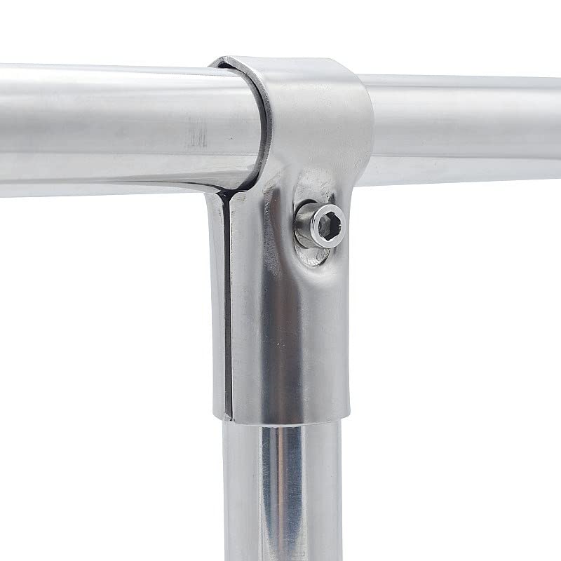 eoere 10 Sets 1" x 1" O.D. T Pipe Clamp Connector Chain Link Fence Clamp, Stainless Steel Tee Chain Link Fence End Rails Clamps, Thickness 1.7mm, Fits Pipe O.D.: 1"(25.4 mm)