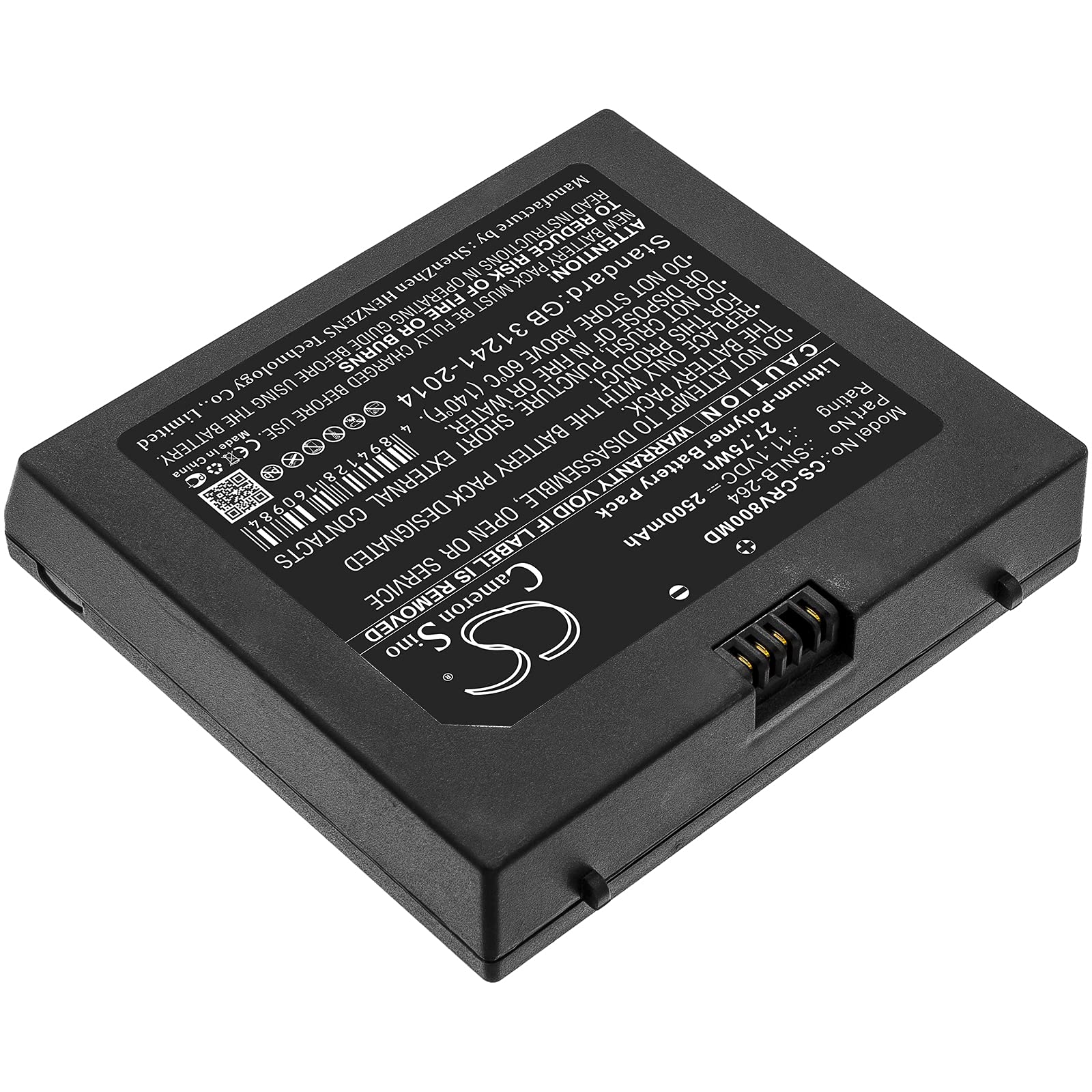 LIONX Battery Replacement for Carejoy H8 Portable Ultrasound S Portable Ultrasound S V7 SNLB-264 2500mAh / 27.75Wh 11.1v Li-Polymer Black