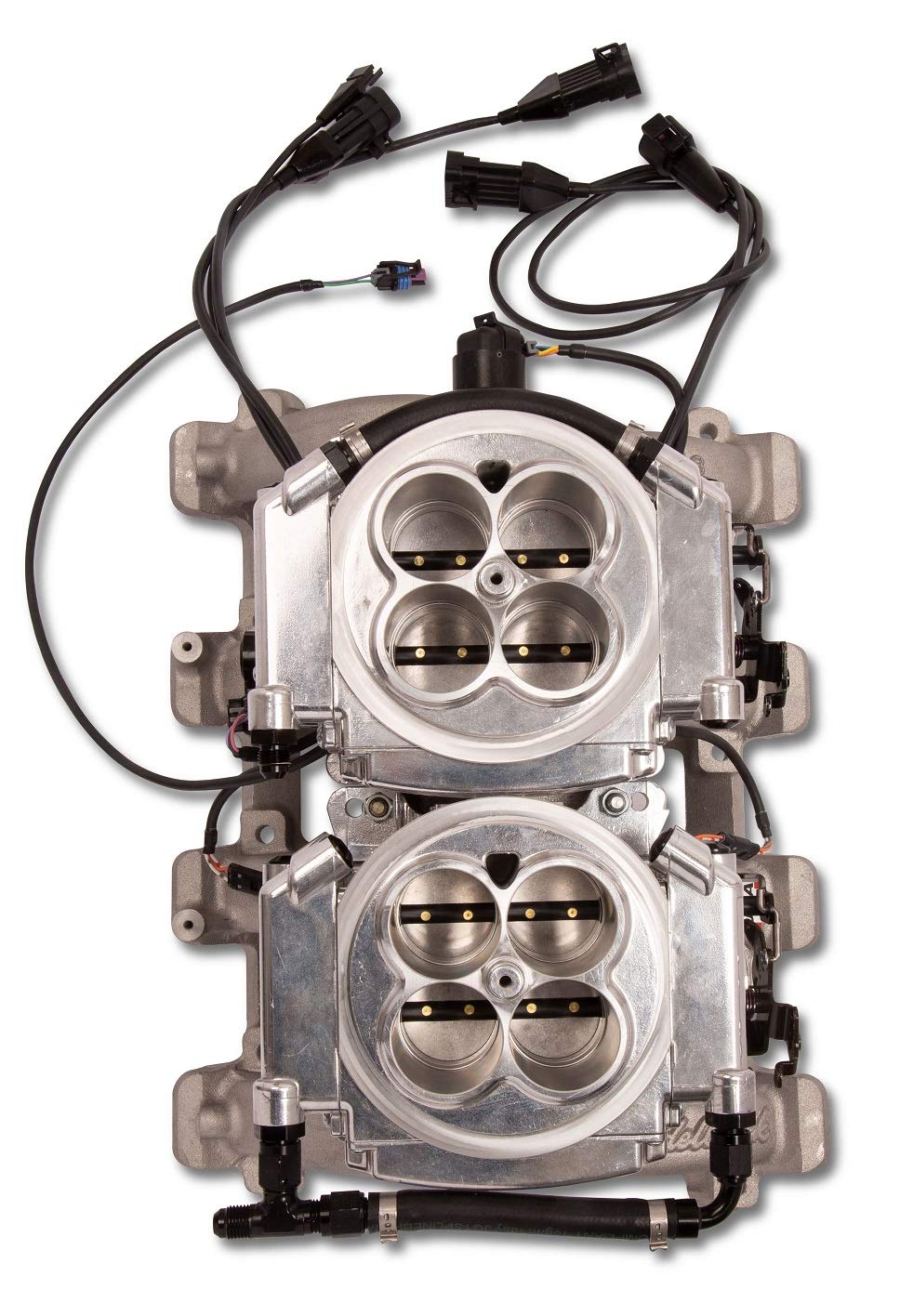 NEW HOLLEY SELF-TUNING SNIPER EFI 4150 2X4 THROTTLE BODY FUEL INJECTION SYSTEM,POLISHED,1600 CFM,1250 HP,COMPATIBLE WITH 4150 4 BBL SQUARE BORE FLANGES