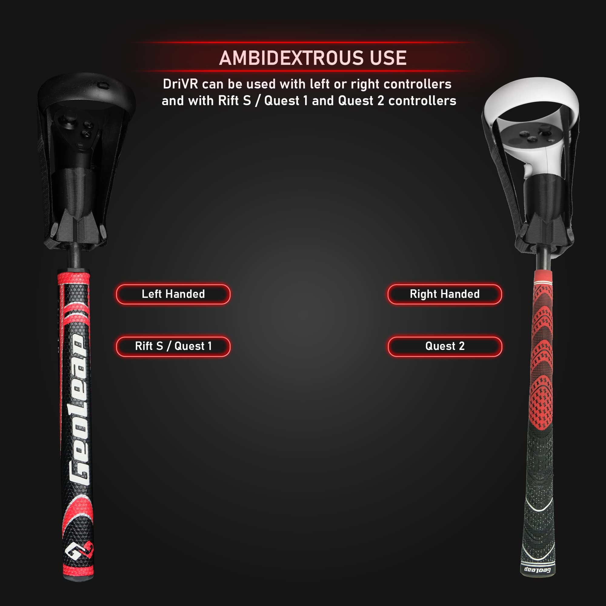 DriVR Golf Club Handle (Putter + Standard - Red - Metal)