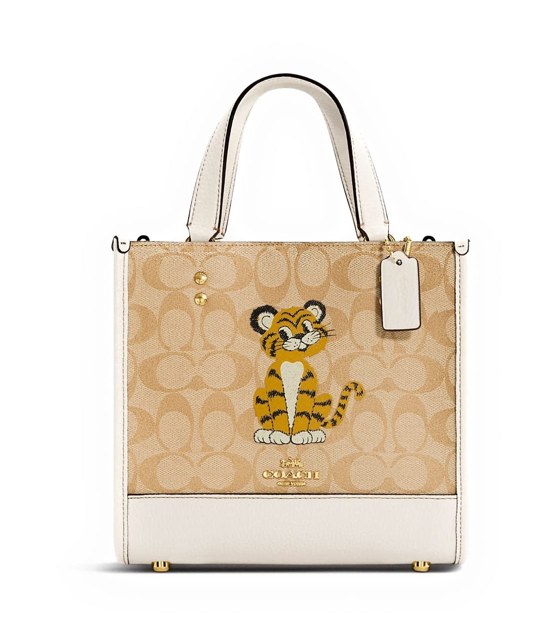 Coach Women's Dempsey Tote 22 (IM/Light Khaki Chalk With Tiger)