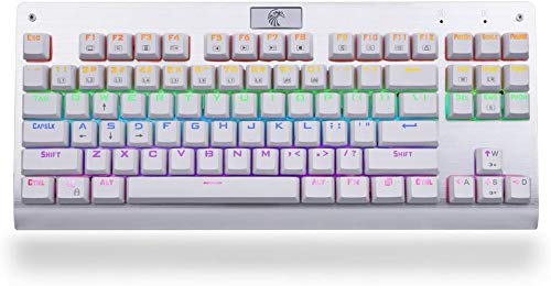 Chuangquan Z-77 Mechanical Wired Gaming Keyboard, Black Switch, Rainbow LED Backlit, Water Resistant, for Windows PC and Laptop